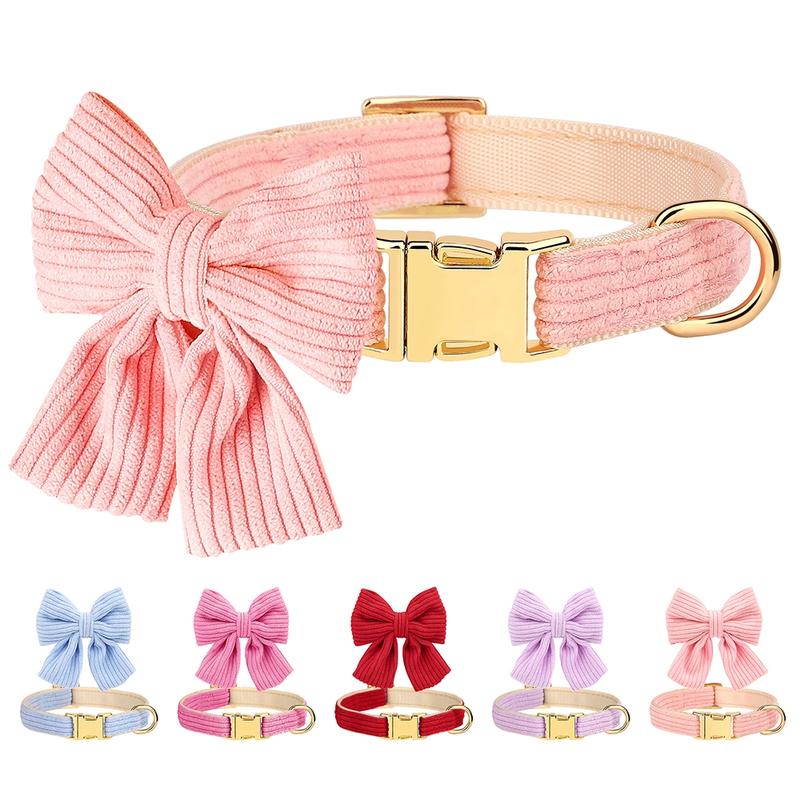 Soft Comfortable Bow Tie Dog Collar, Elegant Nylon Pet Collar ...