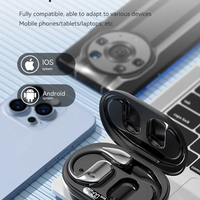 Bluetooth 5.4 Clip-On Earphone Audio Headset With 2 Hours Charging Time ...