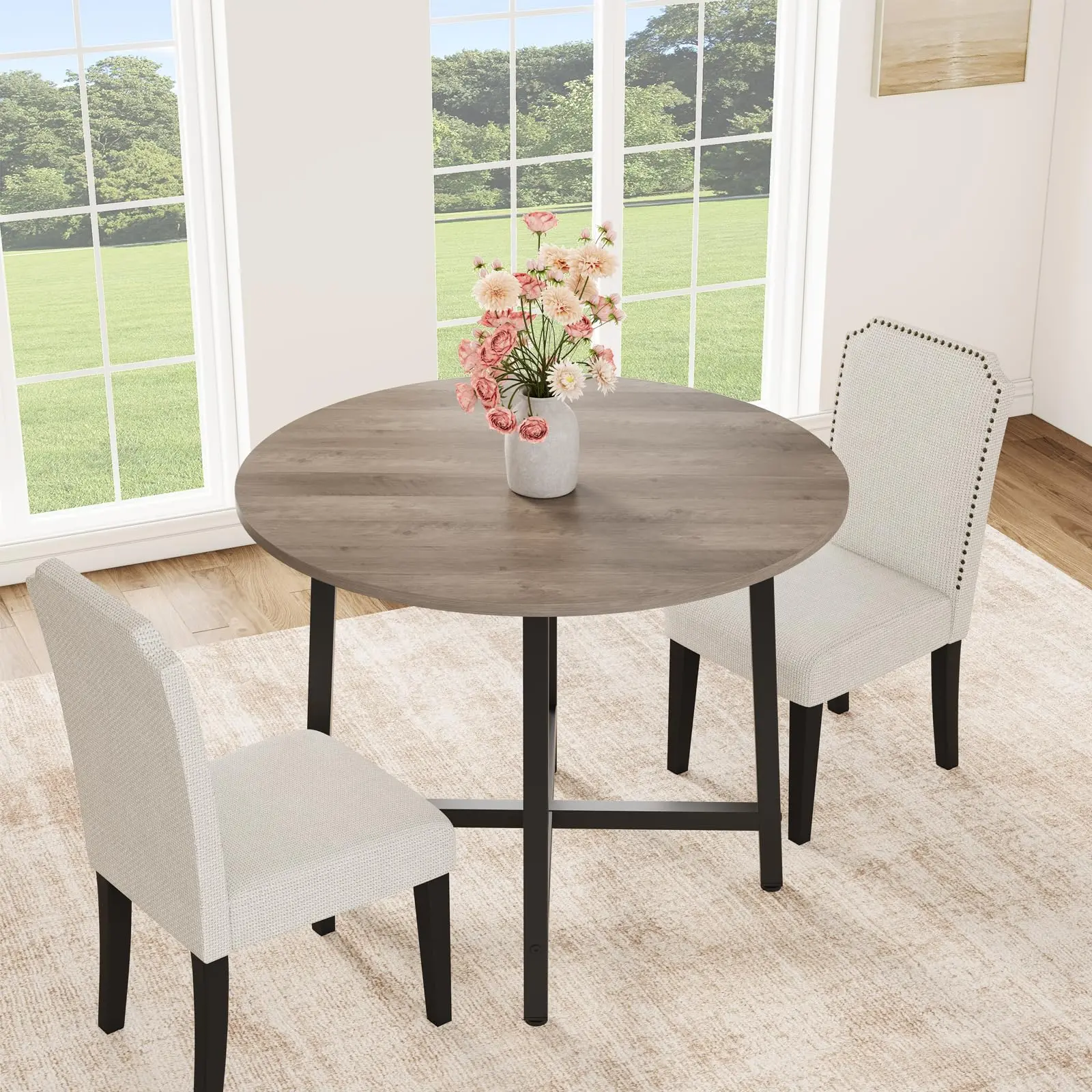 Garvee Small Round Dining Table for 4, 31.5 Inch Kitchen Table Ideal ...