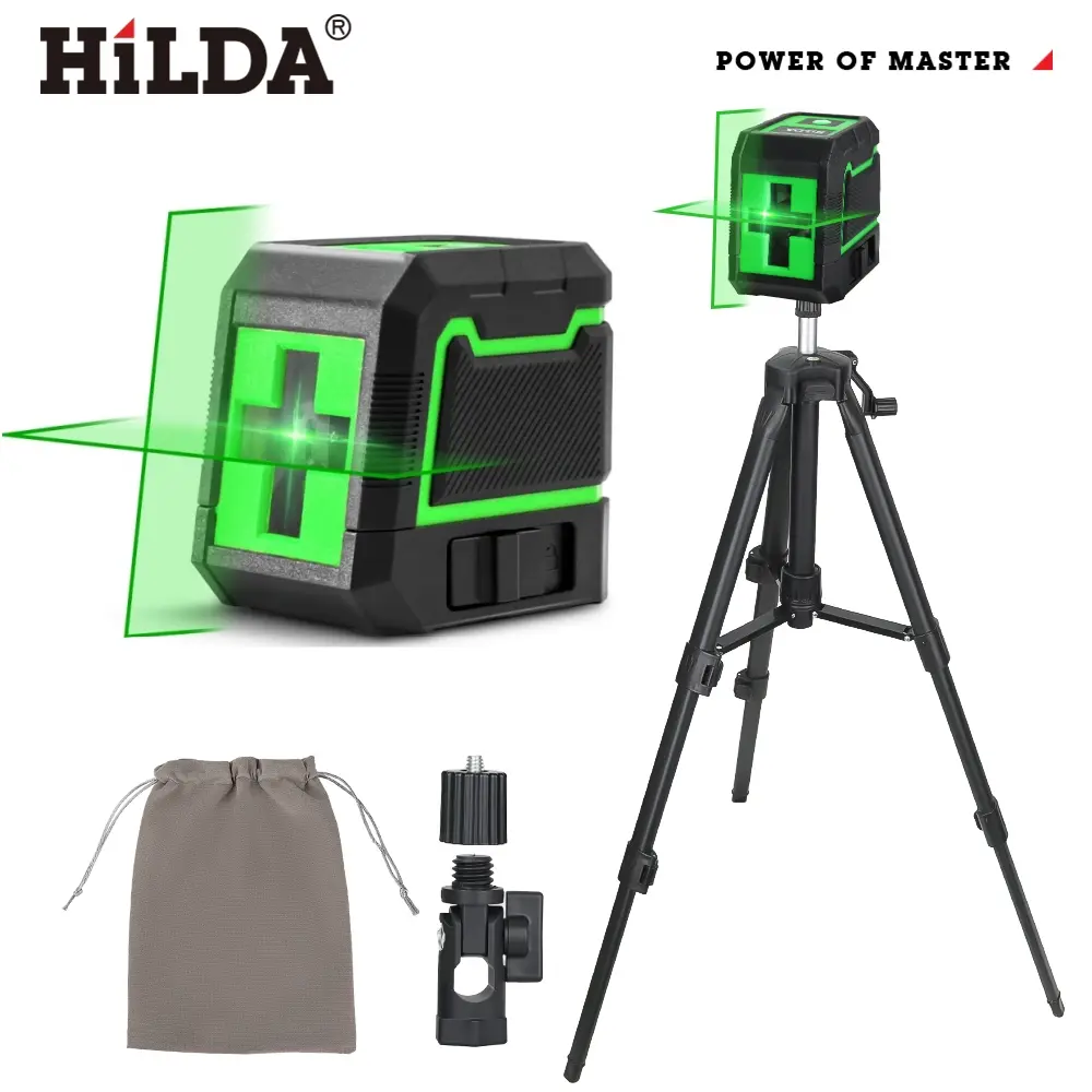 2-wire portable green laser level, adjustable with 3 brightness levels ...