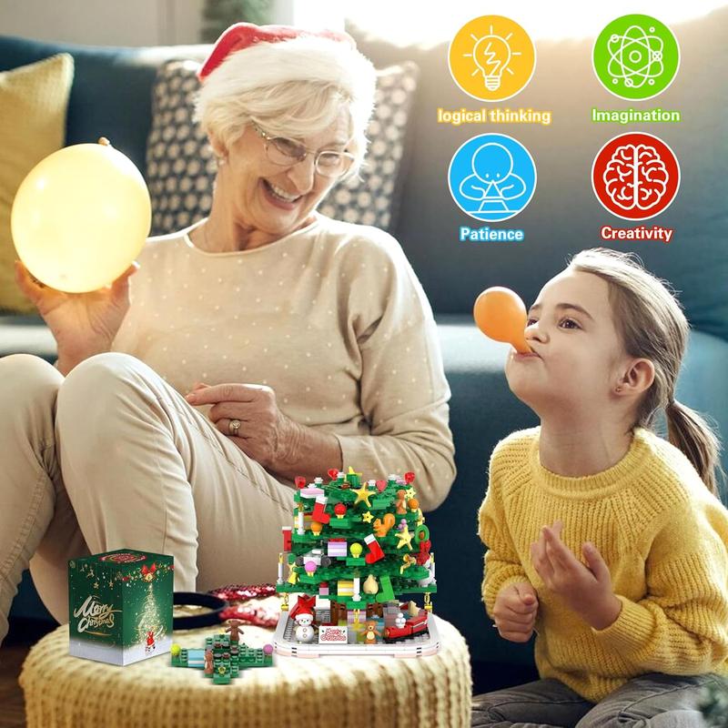 Advent Calendar 2025 Christmas Tree Building Toy Set with LED light ...