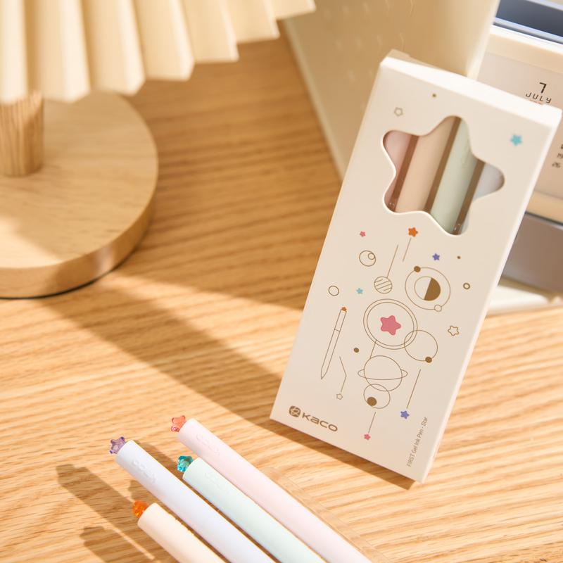 Kaco FIRST Gel Pens Cute Stationery Black Ink, 0.7 mm Medium Point ...