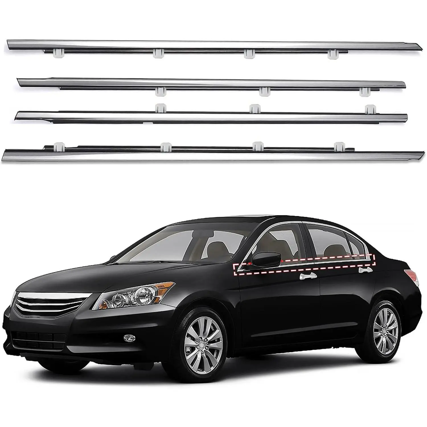 Window Molding Trim for Honda Accord 2008-2012,4-Door Sedan,Chrome ...