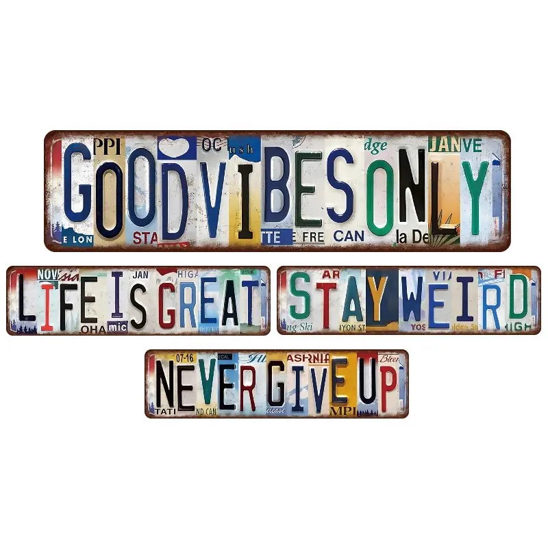 2D Flat, 1pc, Vintage Rustic Farmhouse Design Metal Tin Signs Street ...