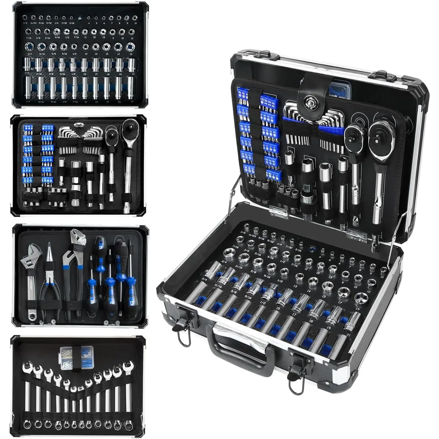 Mechanic Tool Set, 240-Pieces Universal Household Auto Repair Tool Kit ...