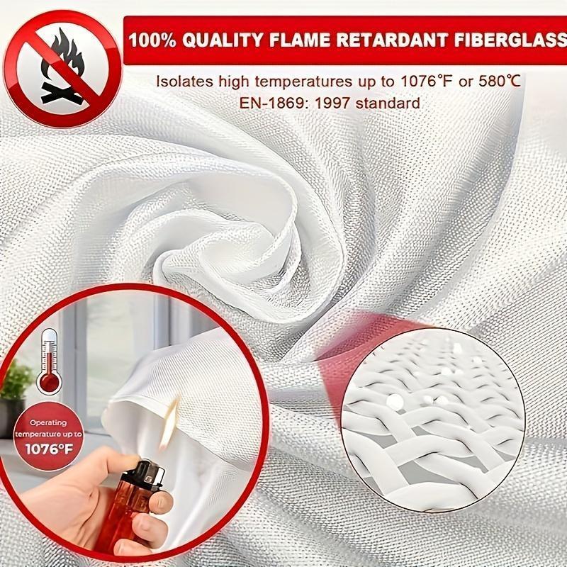 Fire Blanket 4 Counts Fireproof Heat-resistant Fiberglass with Pull ...