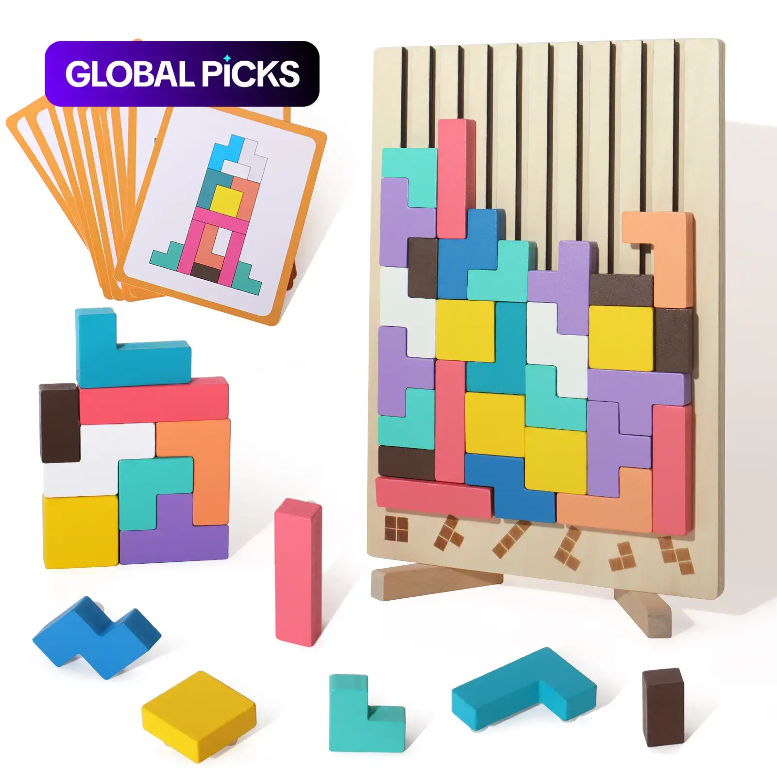 Wooden Stacking Puzzle Toy (1 Set), Educational Stacking Game ...