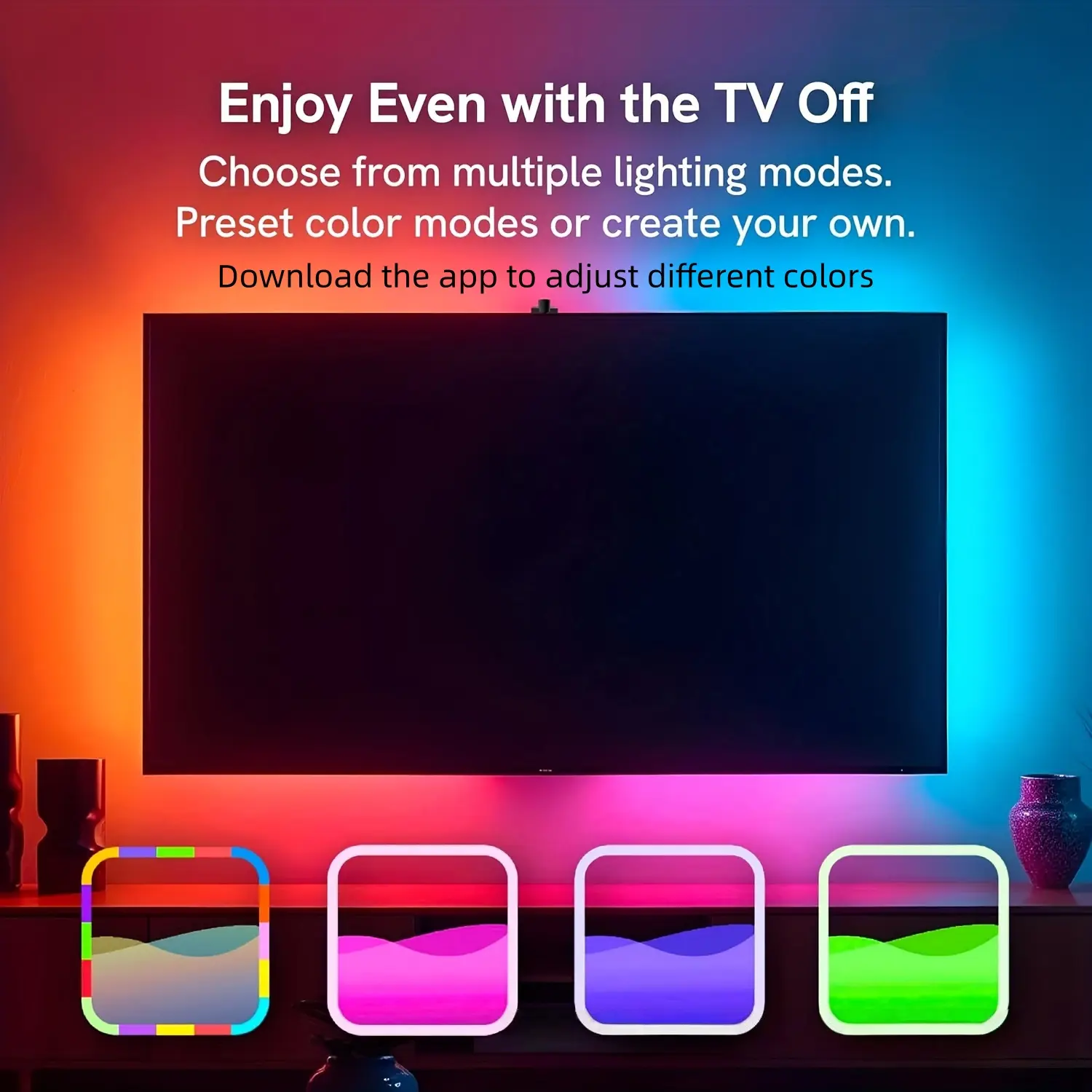 Smart TV Backlight LED Dimmable Sync Lights for 55-65 Inch TVs, USB ...