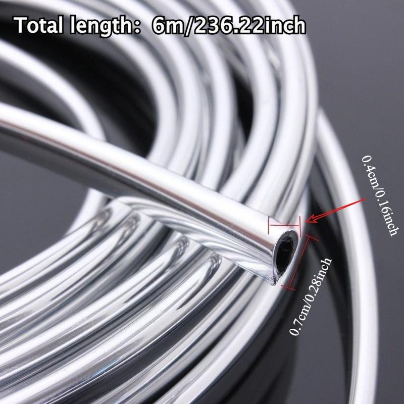 6m Car Door Chrome Molding Trim Strip Edge Scratch Guard Protector ...