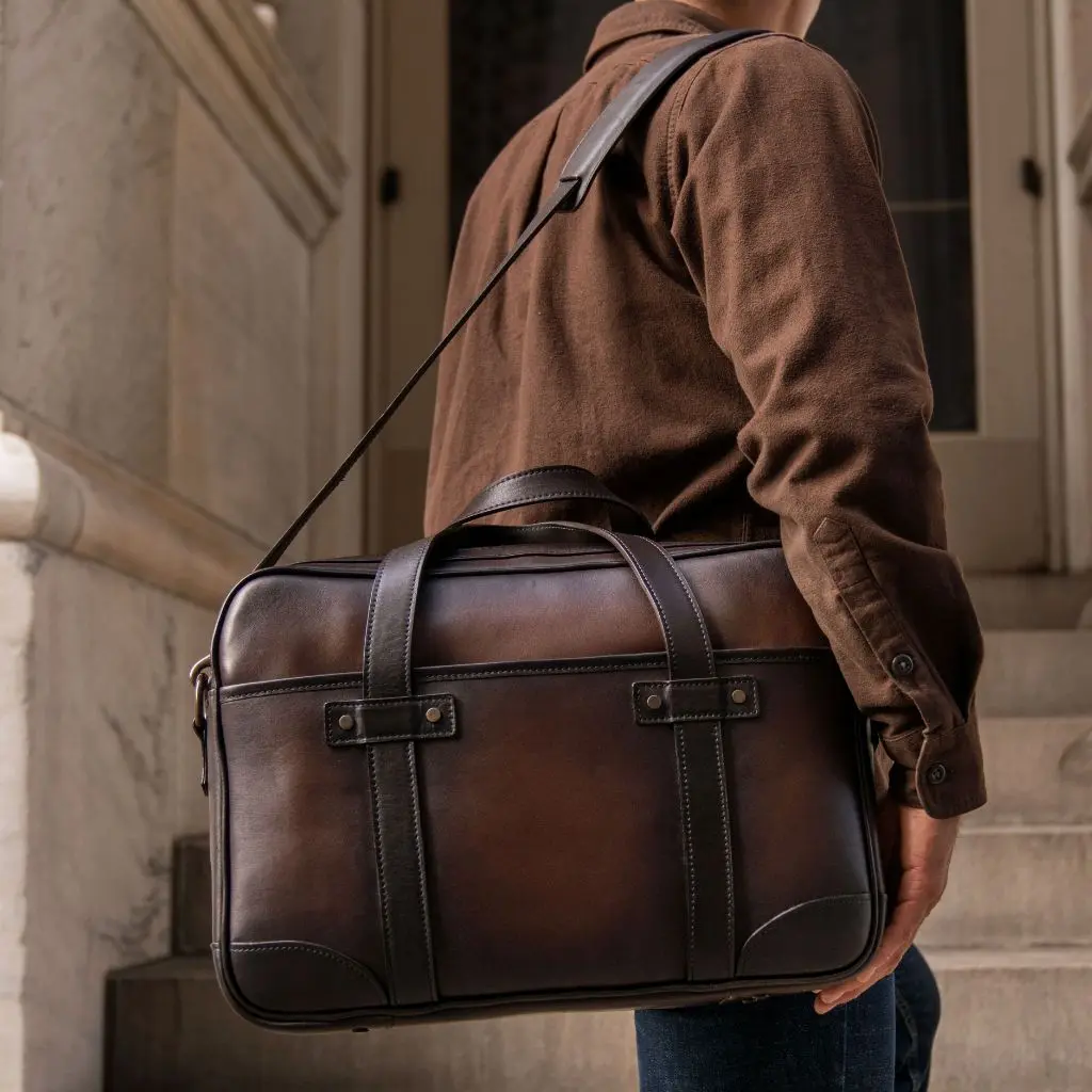 Thursday Boots Men's Commuter Messenger Bag In Old English Leather ...