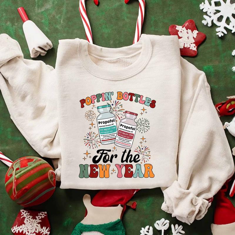 ICU Nurse New Year 2026 Sweatshirt OR T-Shirt, Poppin Bottles For The ...