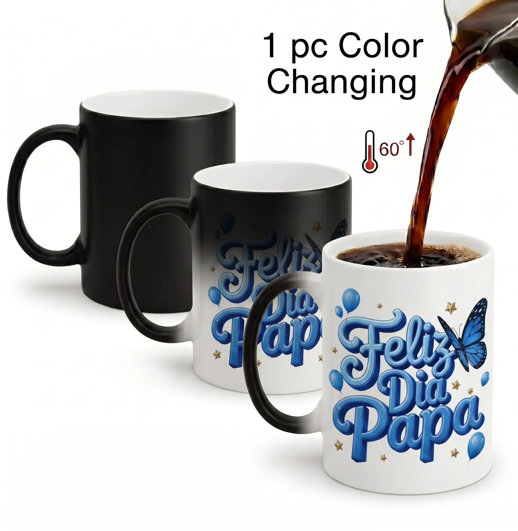 Father’s Day Gift for Papa, Feliz Dia Papa Magic Color Changing Mug ...