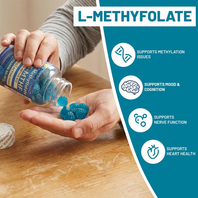 Duofort L-Methylfolate 5-MTHF 15mg Gummies with Methyl B12, MTHFR ...