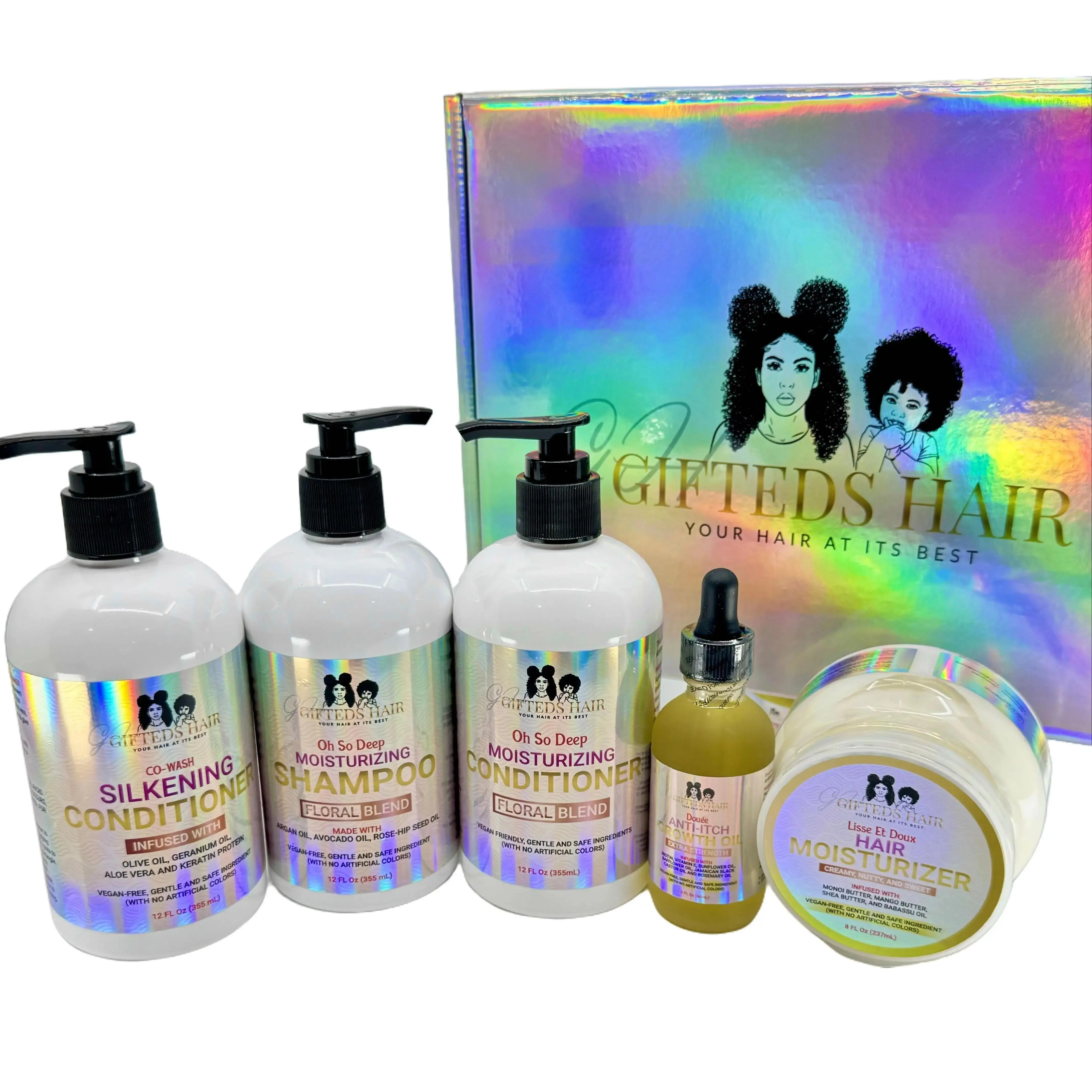 Gifted Cosmetics Moisture Restoration Bundle: Moisturizing Shampoo ...