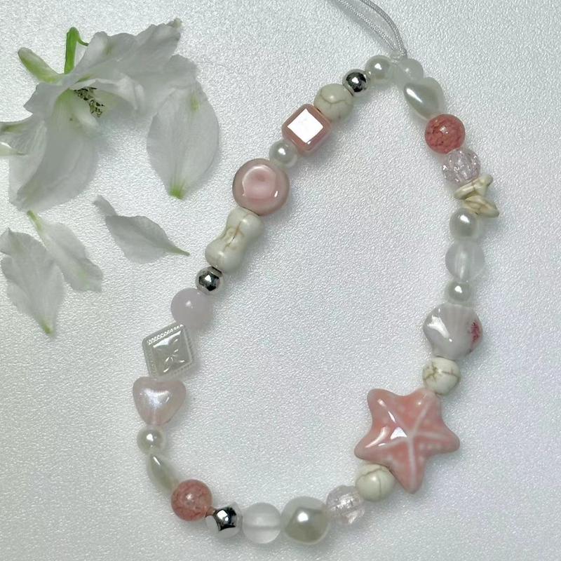 Pink Sea Star and Sea Shell Cute Phone Chain Phone Charm Phone ...