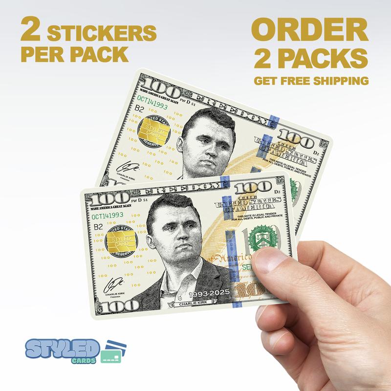 charlie kirk debit card stickers made with high quality vinyl and uv ...