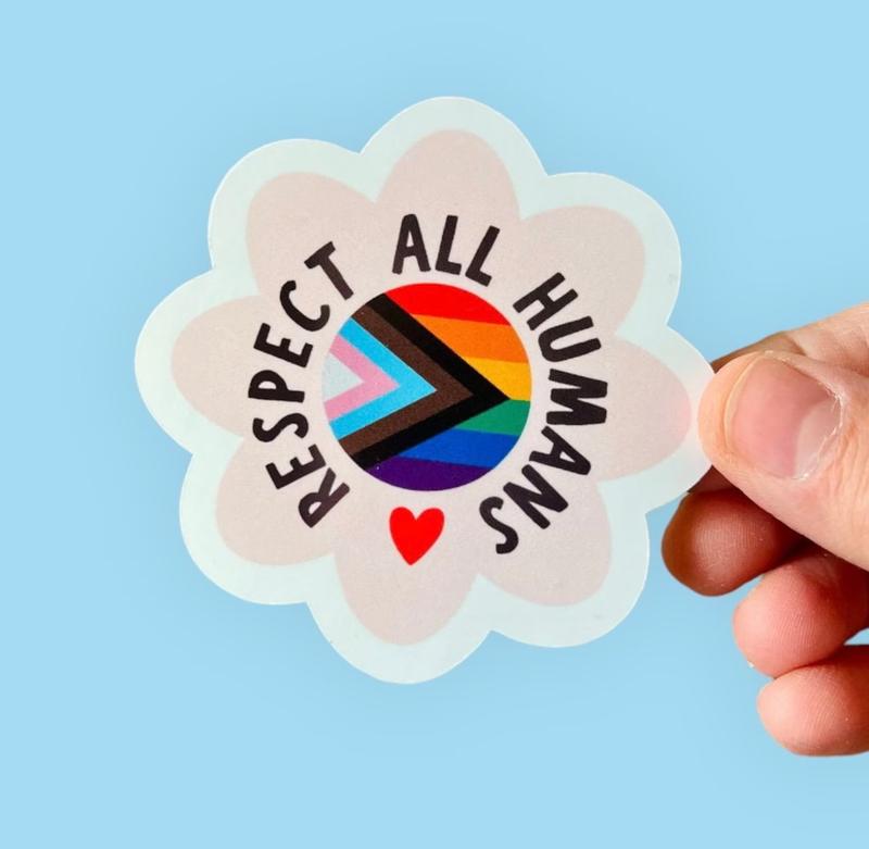 Respect All Humans Vinyl Sticker / Magnet | Water bottle, Laptop, Car ...