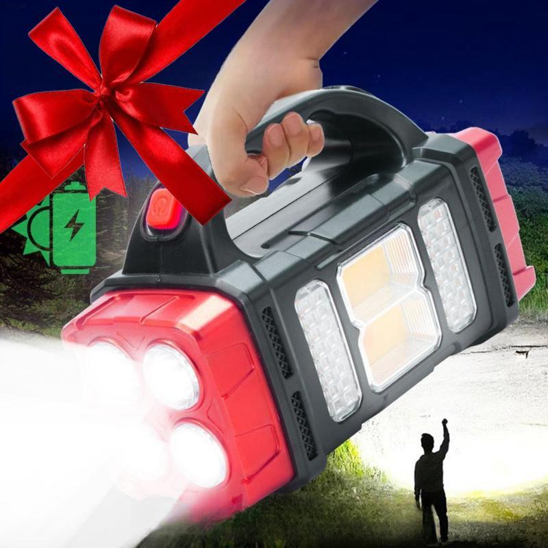 Solar Powered Handheld Flashlight, 8 Modes Spotlight with US - TikTok Shop