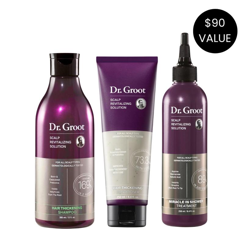 Dr. Groot 3-Step Haircare Bundle, Scalp Revitalizing Solution Shampoo ...