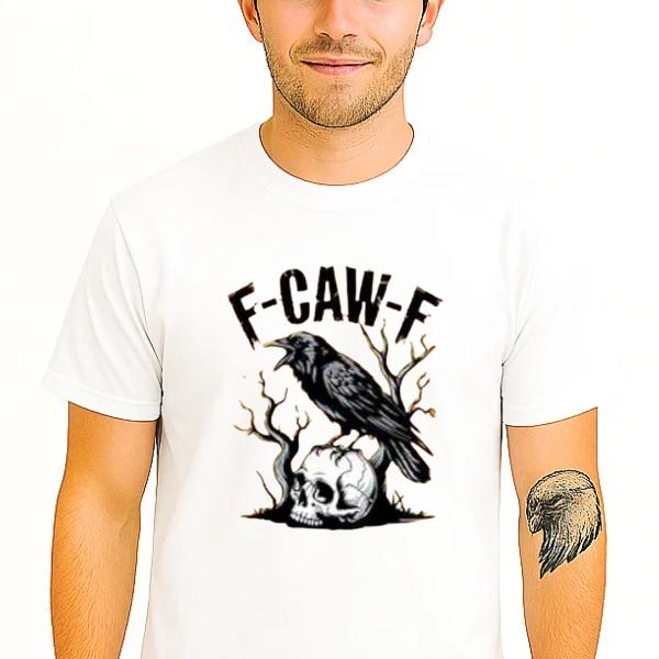 F-CAW-F Crow Skull Graphic T-Shirt, witchy raven dark humor design for ...