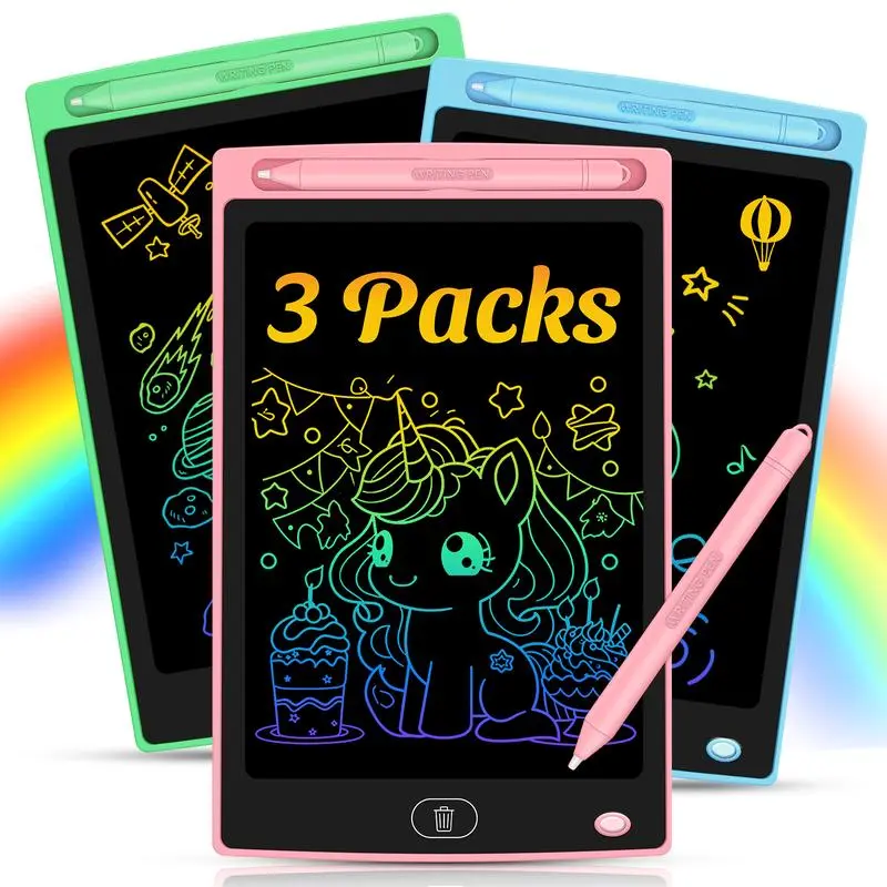 LCD Writing Tablet,8.5 Inch 3 Pack Electronic Writing Drawing Pads ...