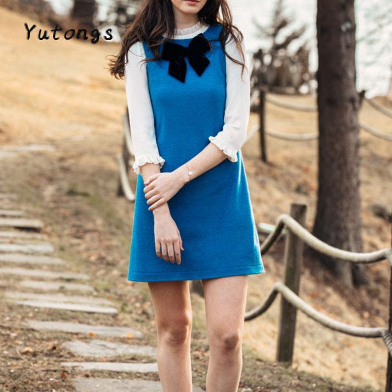 Women's Bow Tank Dress Round Neck Sleeveless A-line Mini Dress for ...