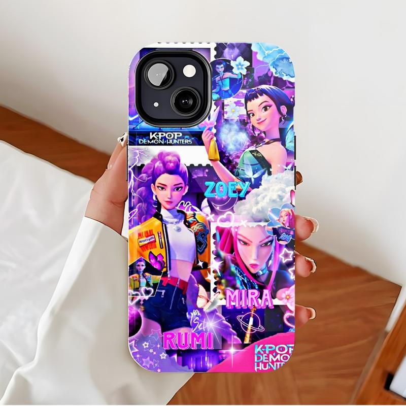 K-pop Demon Hunters Zoey Mira Rumi Phone Case Vibrant Anime Collage ...