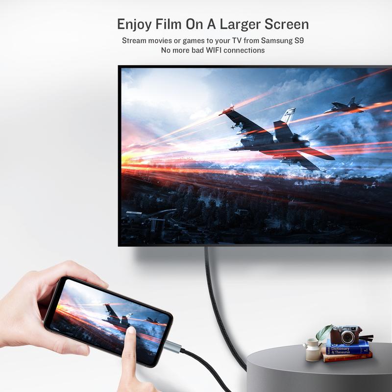 Lulaven USB C to HDMI Cable 4K 60Hz Anti-Interference Gold-Plated Plugs ...