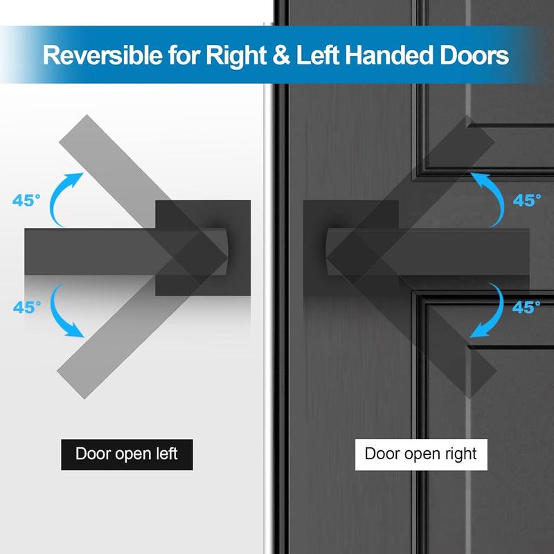 Passage Door Lever, 10 Pack Matte Black Interior Door Handles for ...