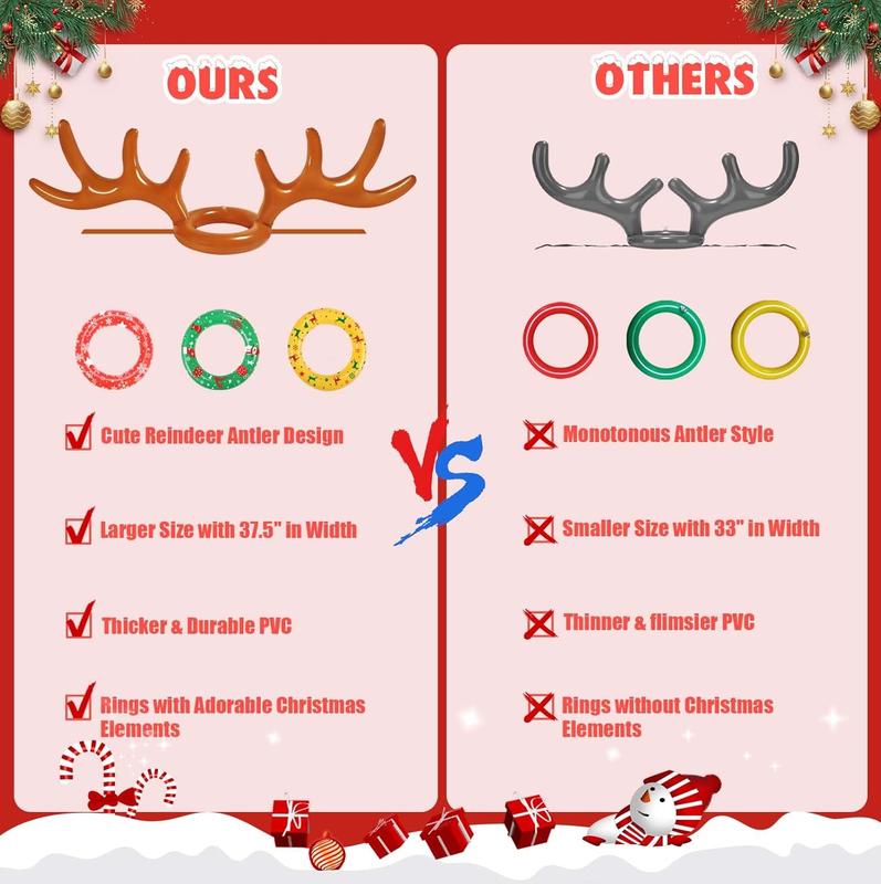 Christmas Games Gifts for Kids Teen Adults, Inflatable Reindeer Antler ...
