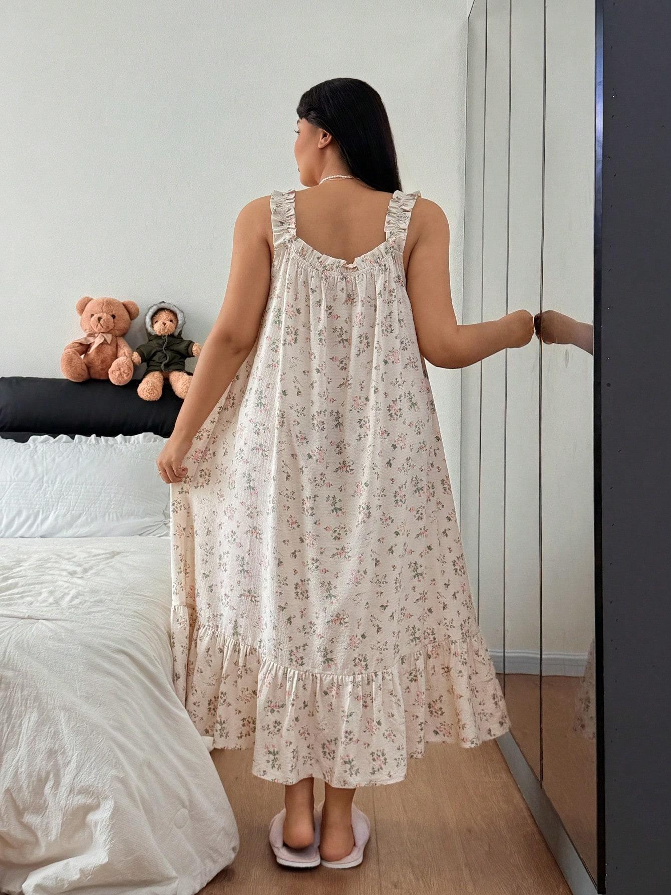 Women's Light Vintage Vibe Oversized Knit Cottagecore Floral Print ...