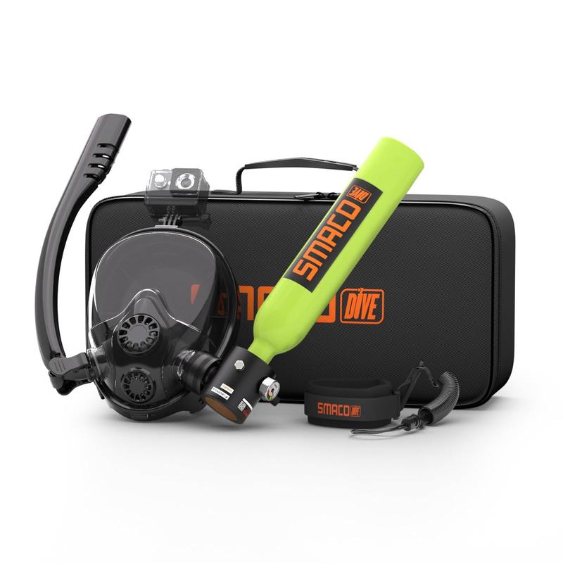 SMACO K2 Full Face Snorkel Mask & S500 0.7L Mini Scuba Tank Diving Gear ...