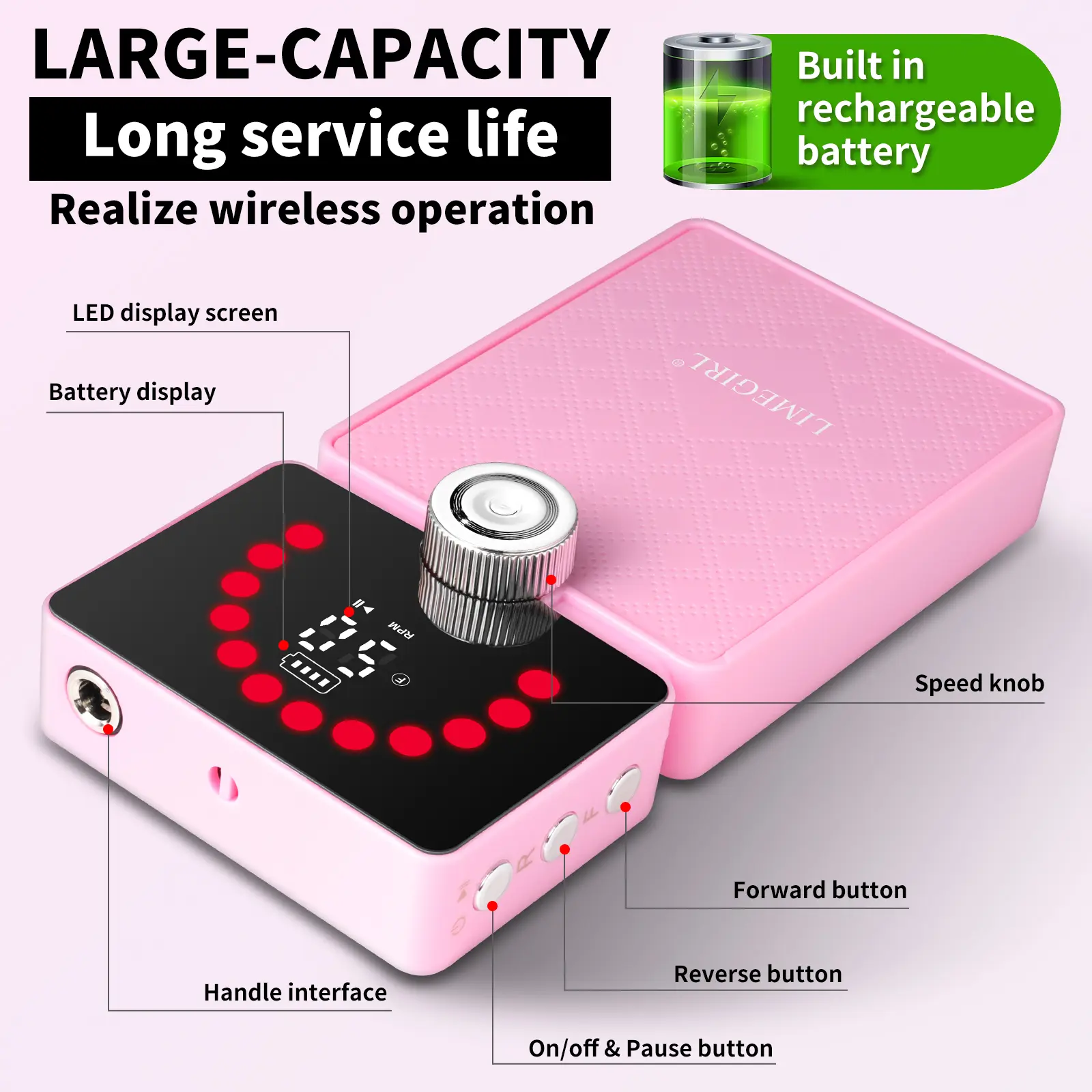 LEMIGIRL New Professional Portable Nail Drill High-Power 50,000 RPM ...