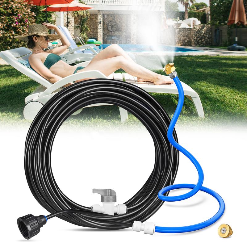 HIRALIY Hose Misters for Outside Patio, 3.68FT Aluminum Mister Tube and ...
