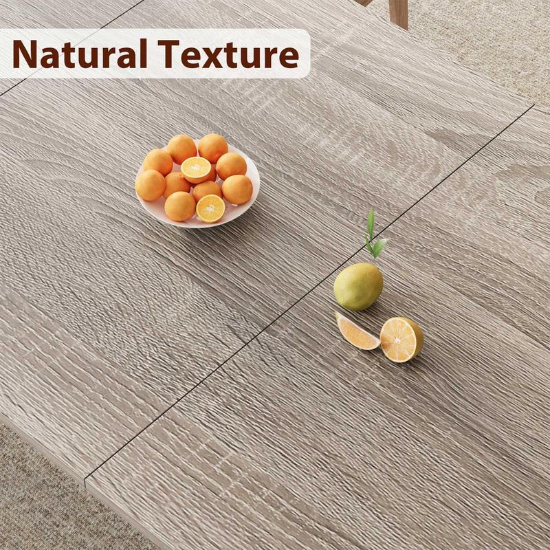 78.7" Industrial Dining Table for 6-8 - Rustic Brown Wooden Tabletop ...