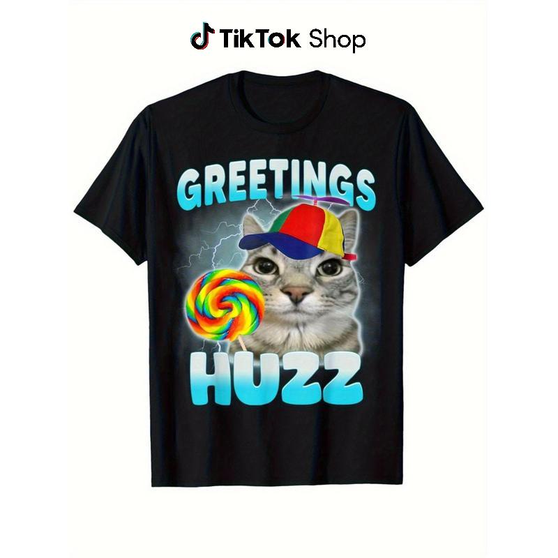 Where The Huzz At Funny Cat Meme Humor Sarcastic T-Shirt - TikTok Shop
