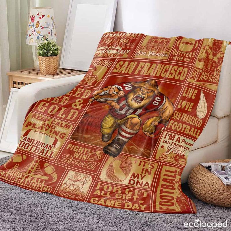 San Francisco Football Flannel Blanket,Team Spirit Themed Print,Ultra ...