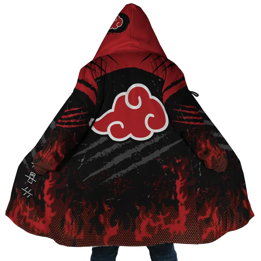 Red Cloud Akatsuki Cloak Coat, Anime Naruto Men's Women's Hooded Coat ...
