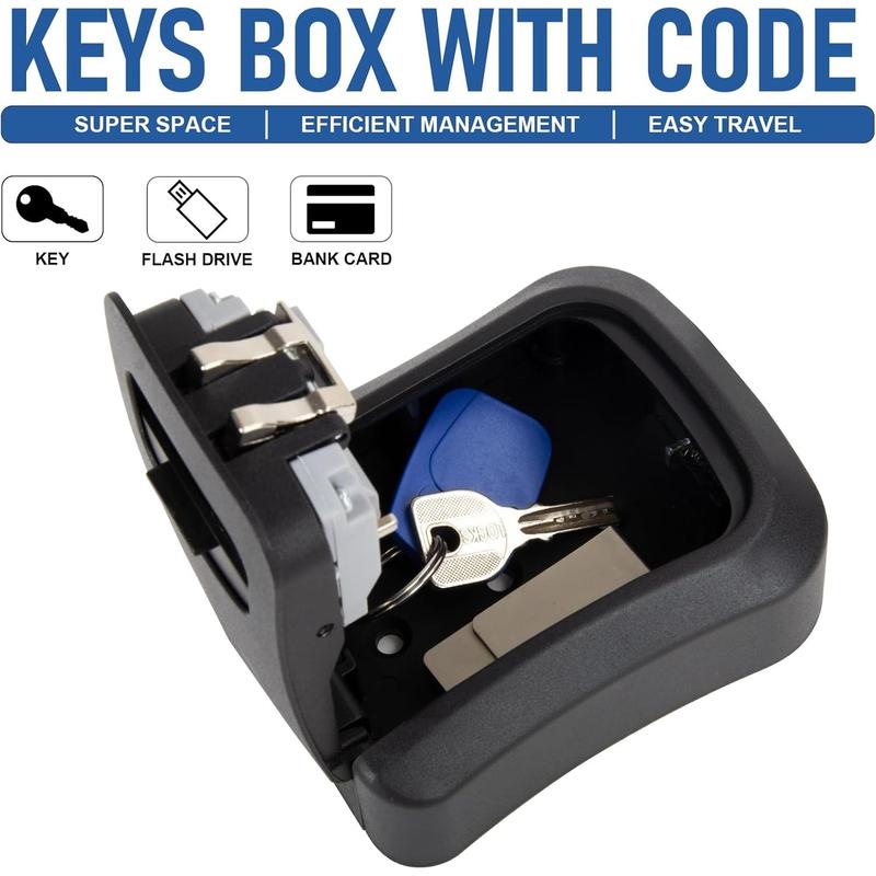 Key Lock Box Wall Mounted, 4 Digit Combination Lockbox for Outside ...