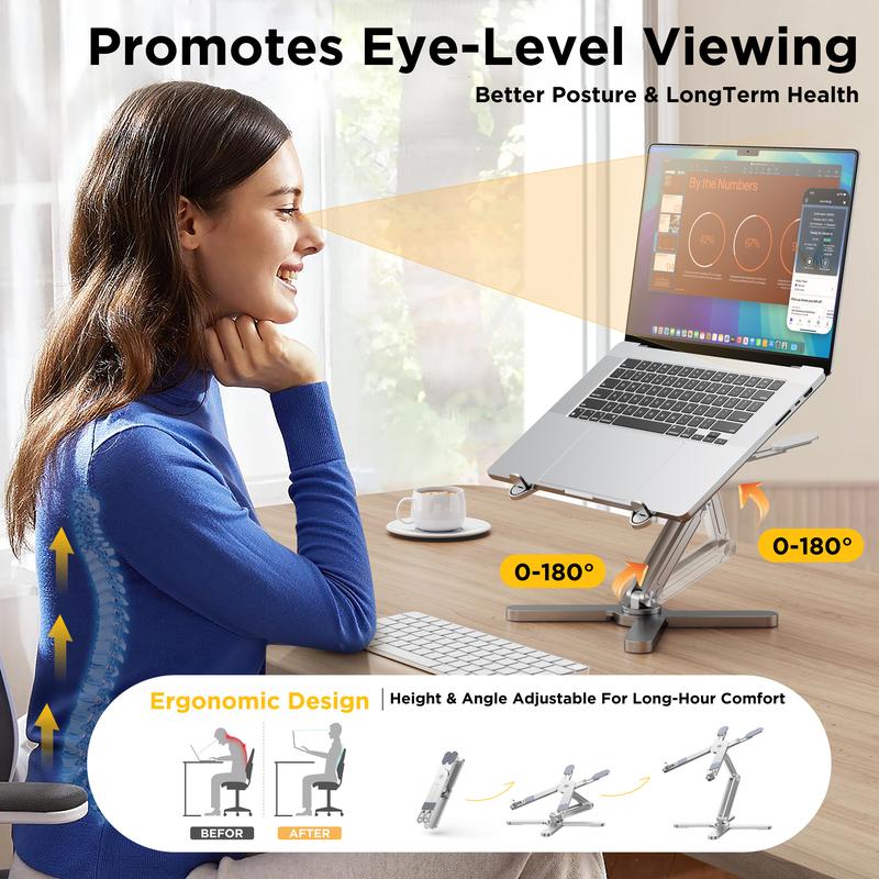 FoldWise X Premium Laptop Stand for Desk - 100% Aluminum, Portable ...