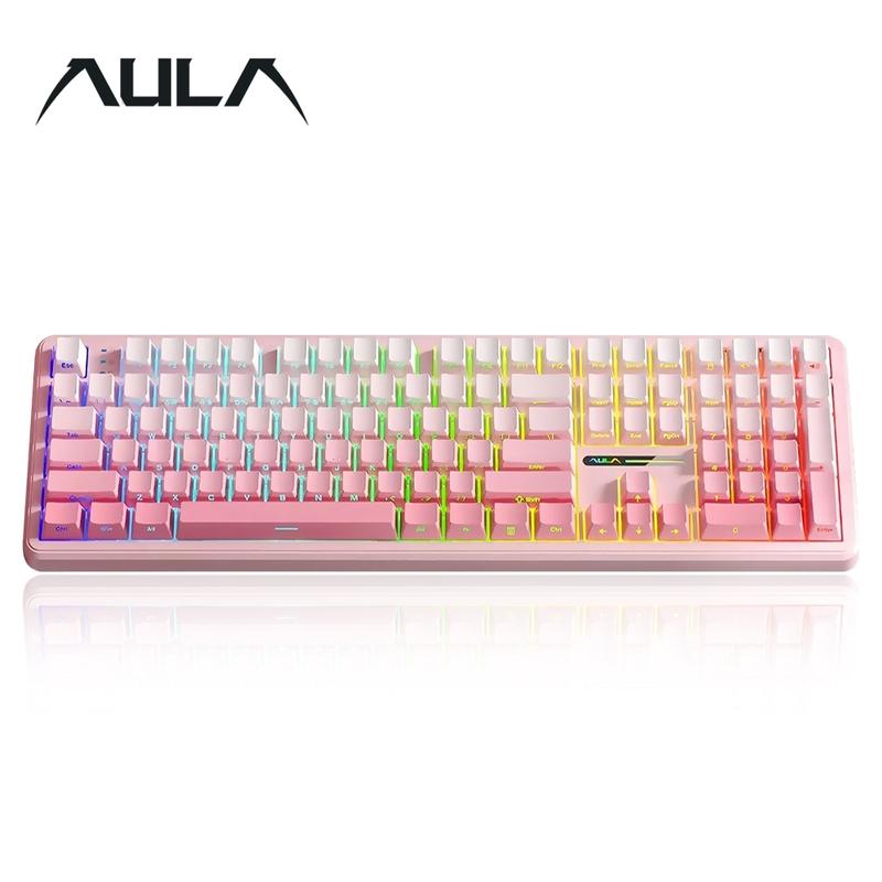 AULA F108 three-mode mechanical keyboard, 108-key full-array, RGB ...