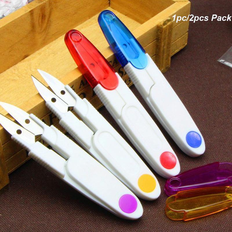 Portable Small U Shaped Scissors with Safety Cover, Yarn Cross-stitch ...