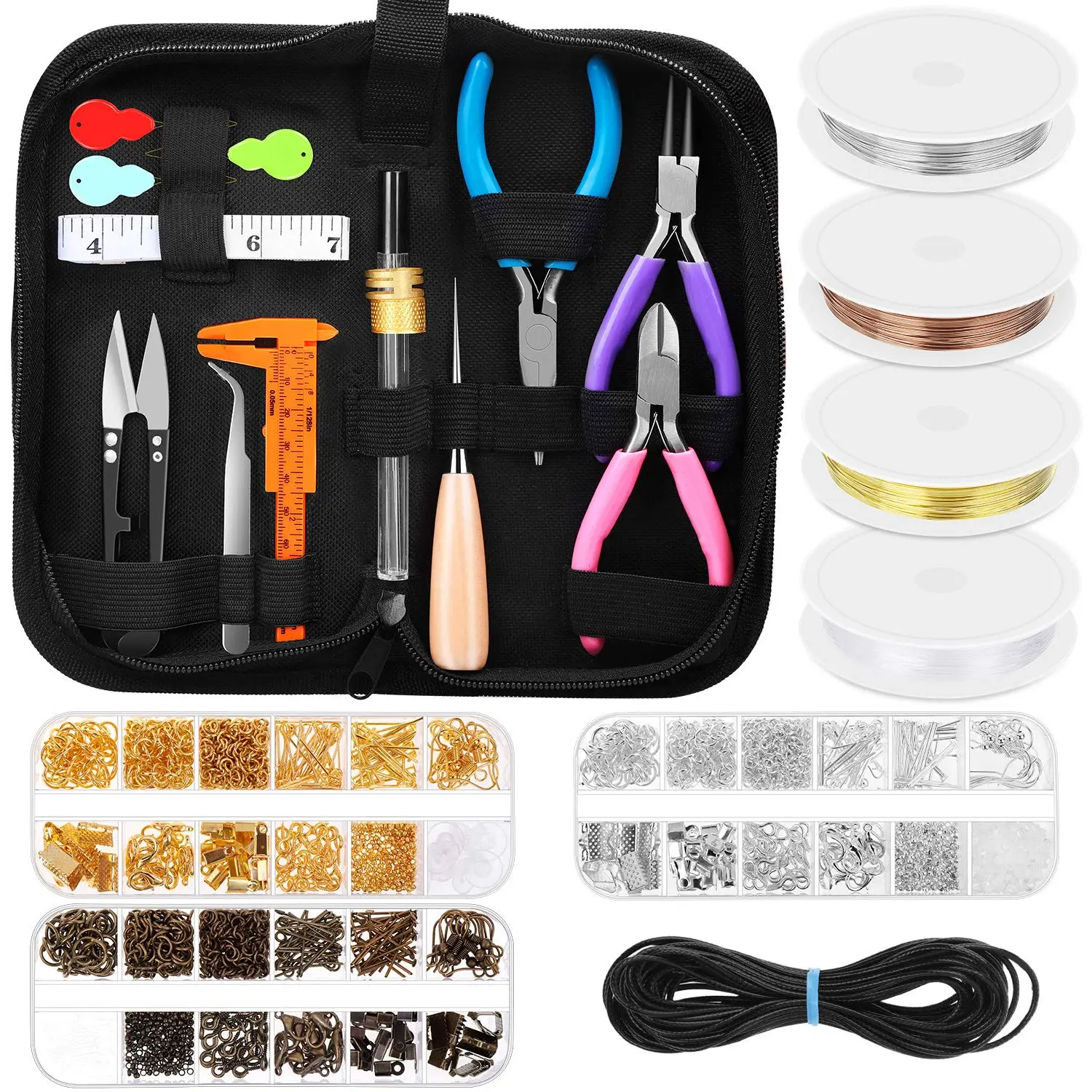 Jewelry Making Supplies Kit, Tools, Wires & Findings for Beading ...