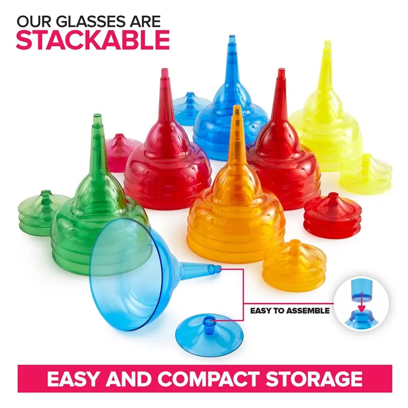 Stock Your Home Multicolor Plastic Margarita Glasses Disposable (Set of ...