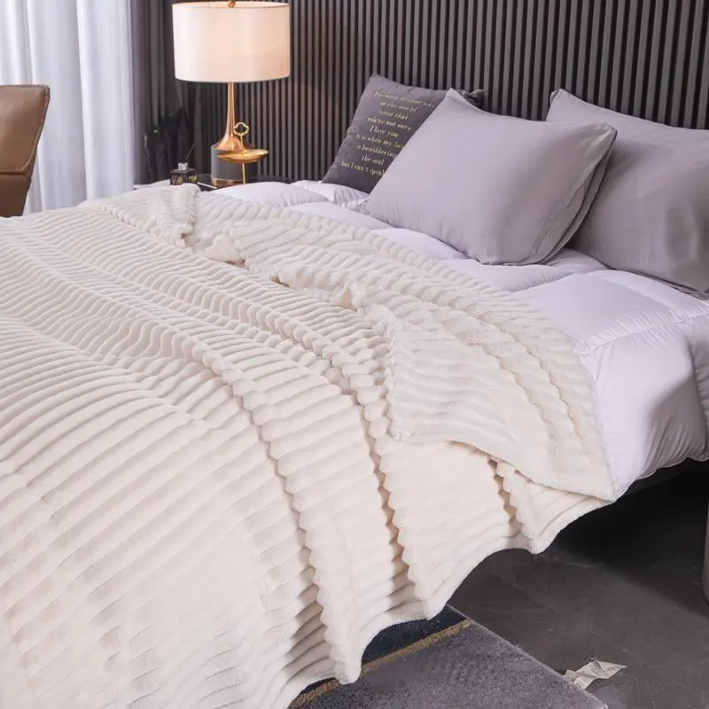 Solid Color Fuzzy Blanket, 1 Count Soft Warm Throw Blanket, Travel ...