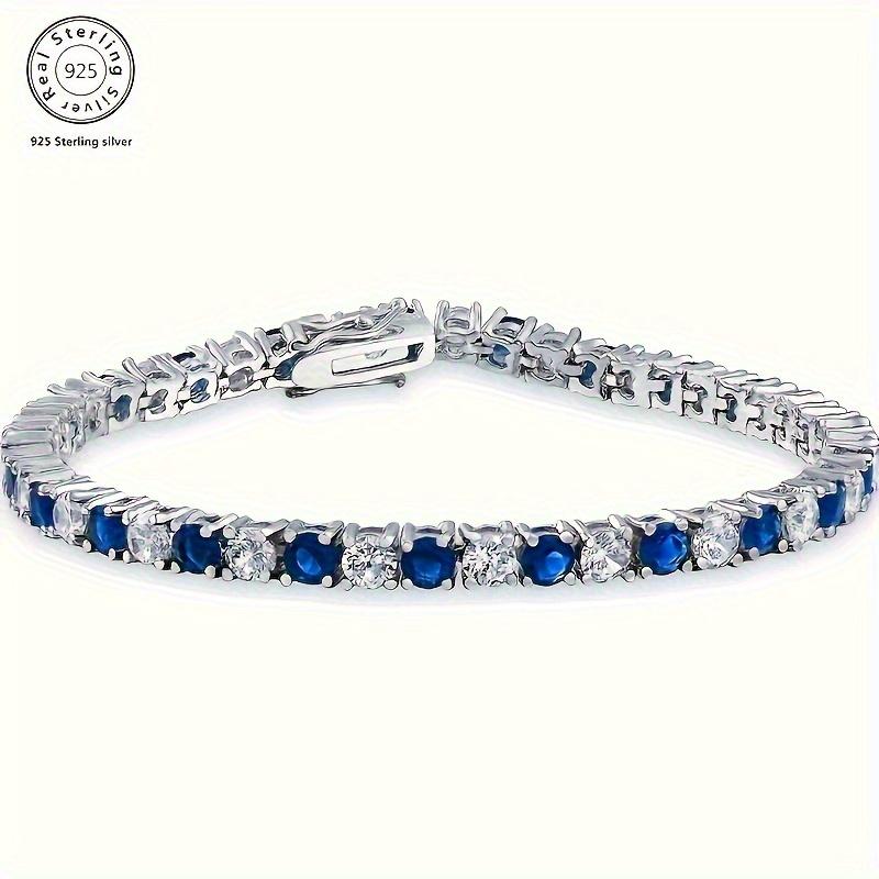One Luxurious Italian 925 Silver Moissanite Bracelet, Meticulously ...