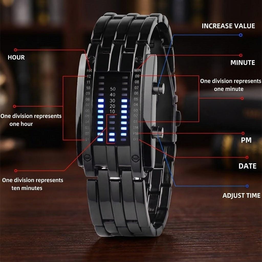 Steel Lava Binary Watch - TikTok Shop