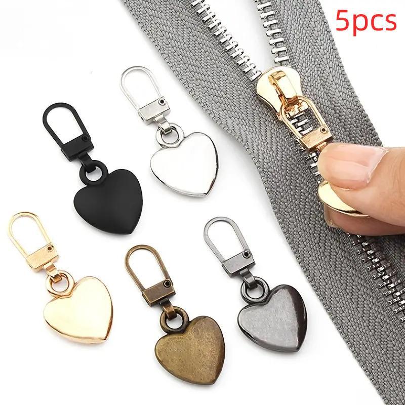 5pcs Heart Shaped Zipper Pull Replacement, Detachable Metal Zipper Pull ...