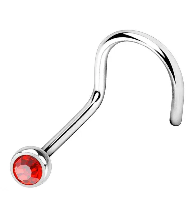 Red Gem Nose Screw Ring - TikTok Shop