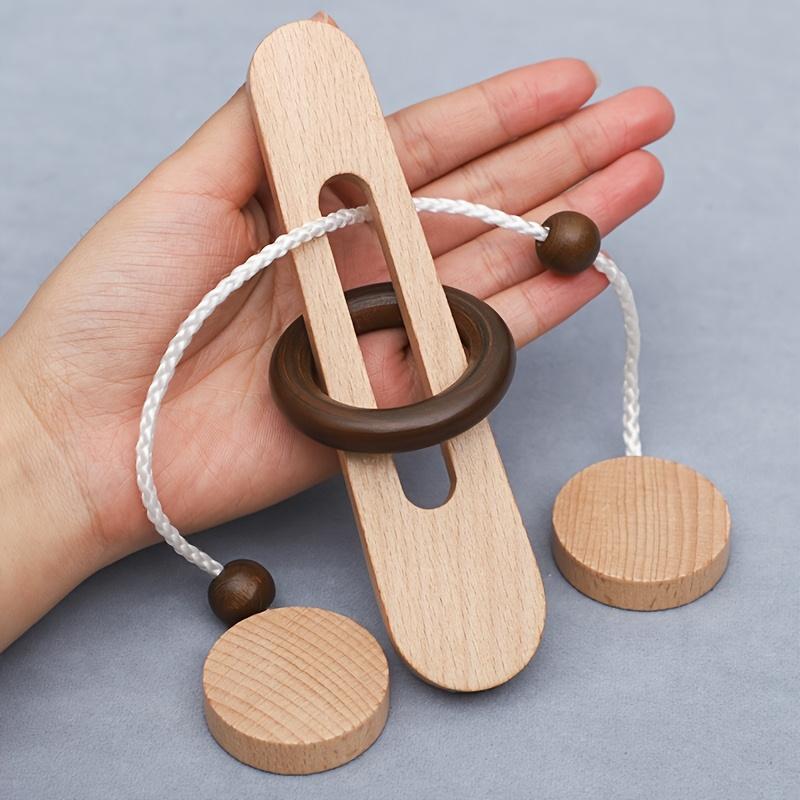 Wooden Magic Ring Puzzle Game, Classic Brain Teaser, Handcrafted Wood ...